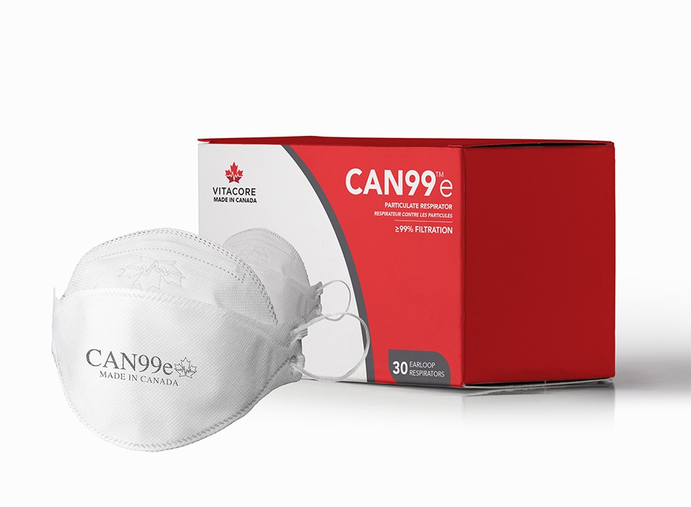 CAN99 Respirator - Made in Canada - 25 Units/Box (N95 filtration ...